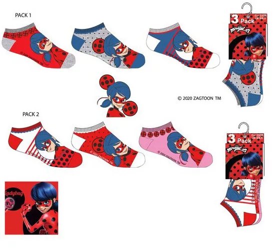 Javoli Detské členkové ponožky Kúzelná lienka, Miraculous Ladybug veľ ...