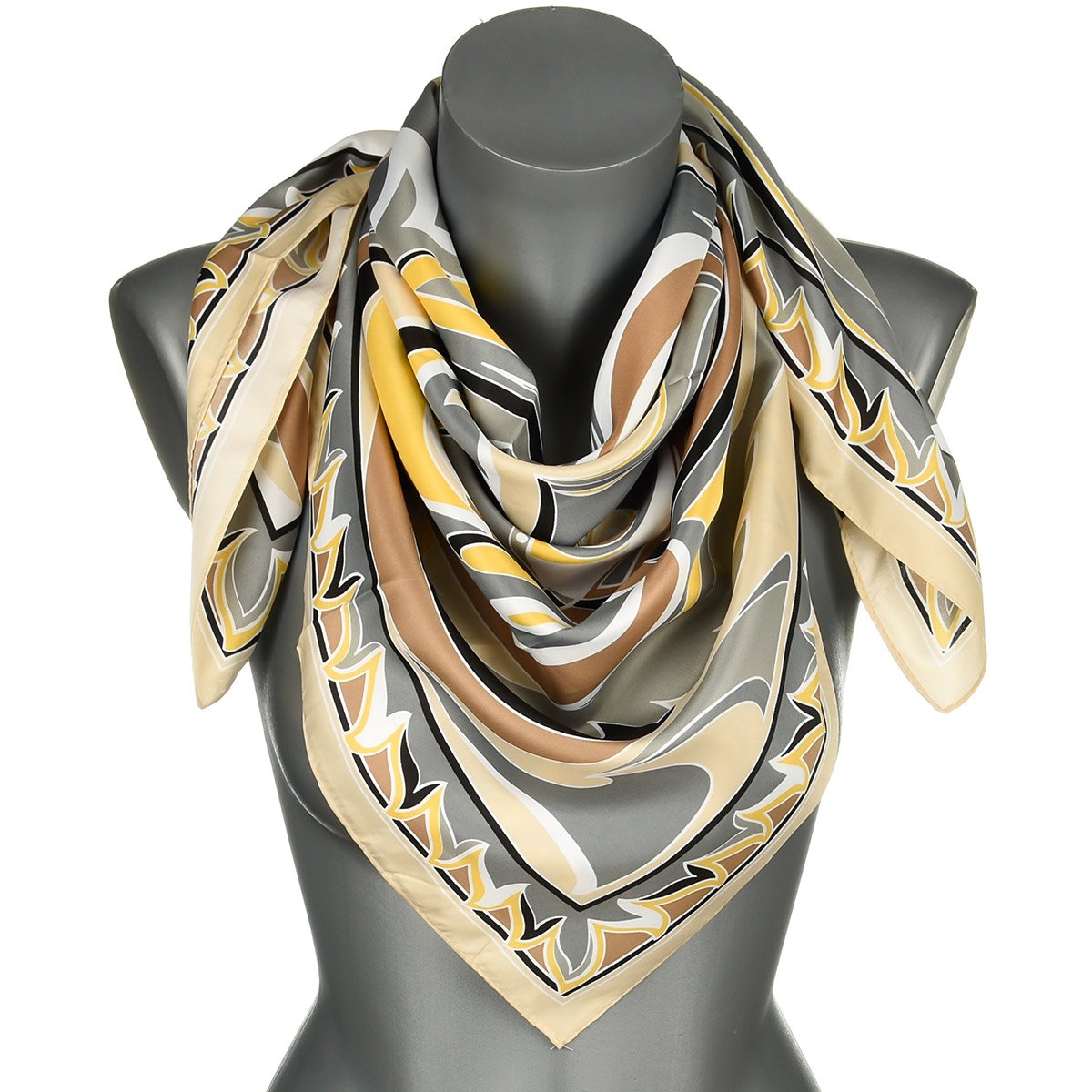 Versoli MDB33 Dámský šátek se vzory 90 cm béžový - MDB-33b - darekvakci.cz