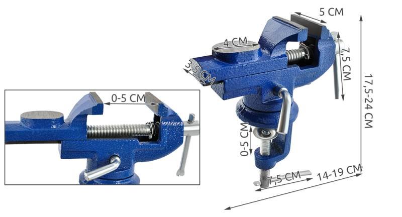 ISO 5620 Otočný dielenský zverák, malý 60mm - 5902802905246 ...